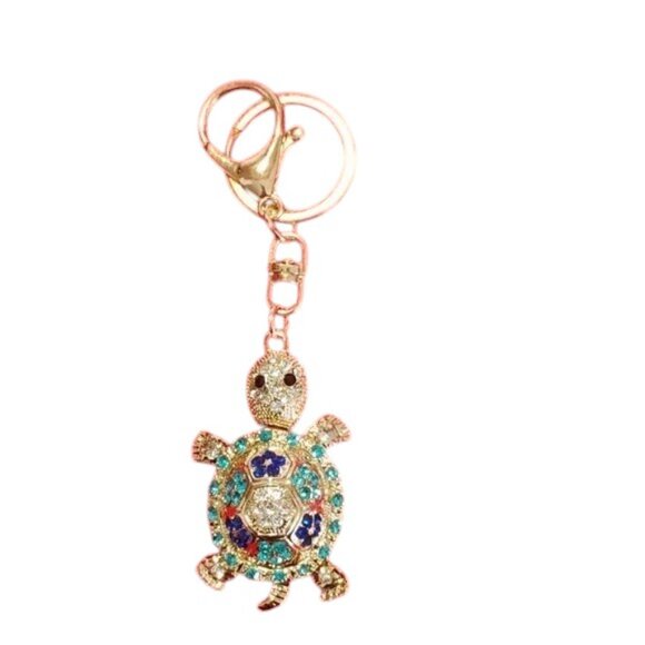Bags | Blue Turtle Rhinestone Bag Charm | Poshmark